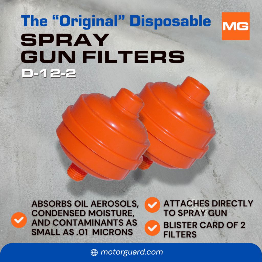 D-12-2 Disposable Spray Gun Filter Pack of 2 – Motor Guard