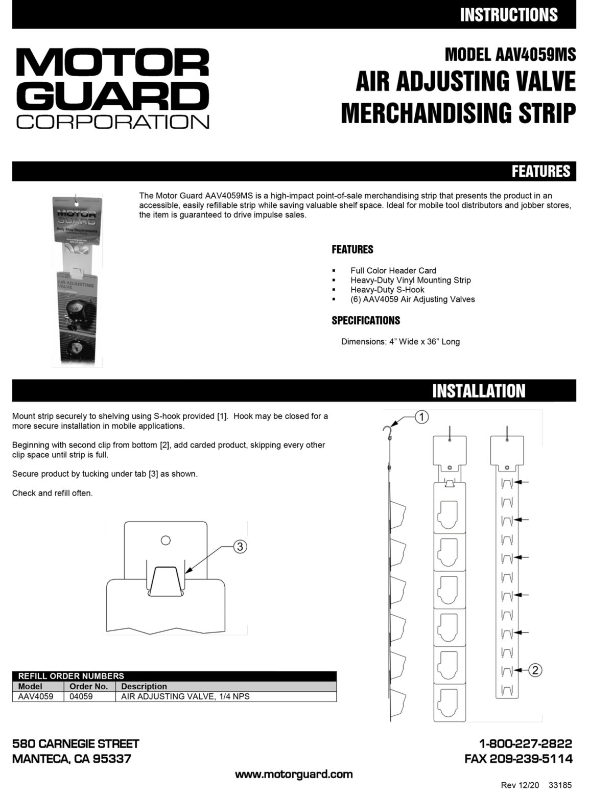 AAV4059MS-Air-Adjusting-Valve-Merchandising-Strip-Instructions – Motor ...