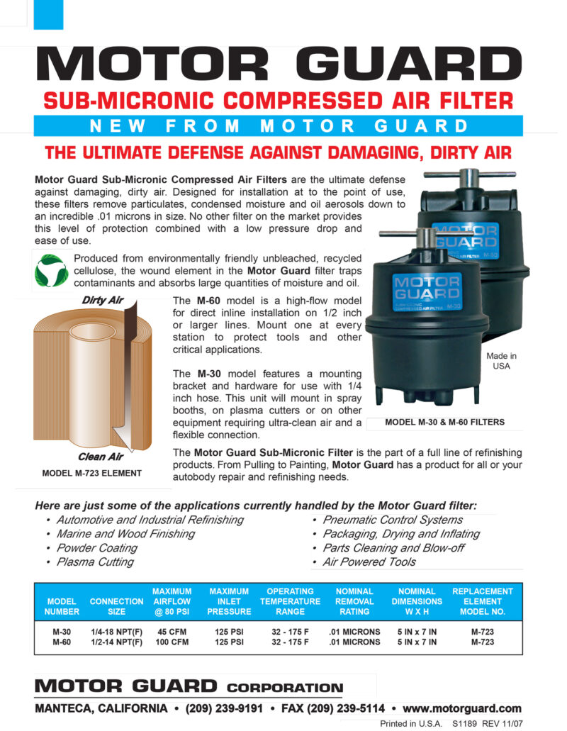 M-30-M-60-Sub-Micronic-Compressed-Air-Filters – Motor Guard