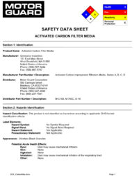 SAFETY DATA SHEET ACTIVATED CARBON FILTER MEDIA – Motor Guard